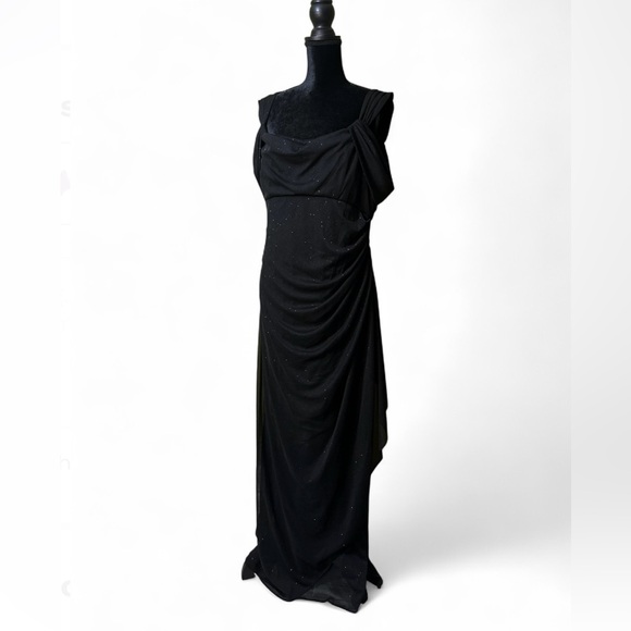 Alex Evenings | Dresses | Alex Evenings Black Formal Dress Gown Sparkly ...
